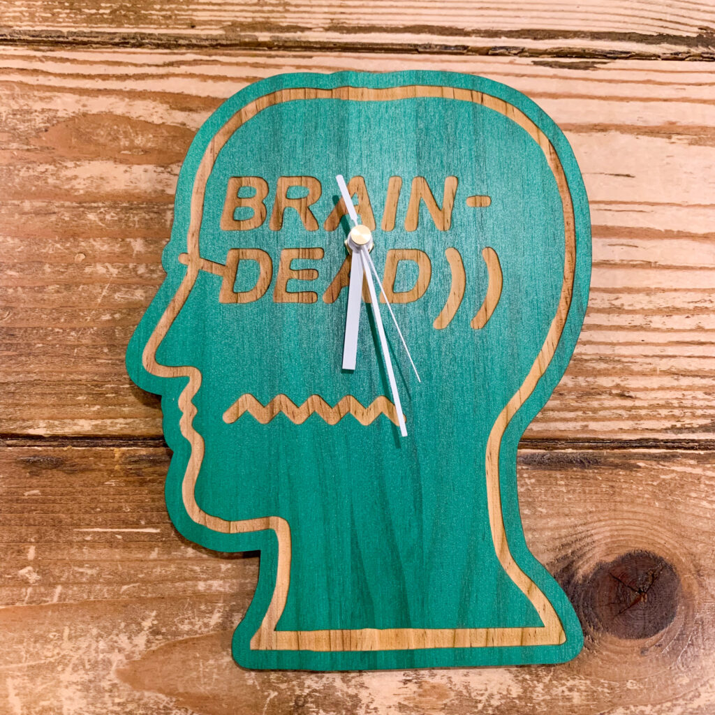 BRAIN DEAD//WOODEN LOGO HEAD CLOCK GREEN – RAPTURE (ラプチャー)